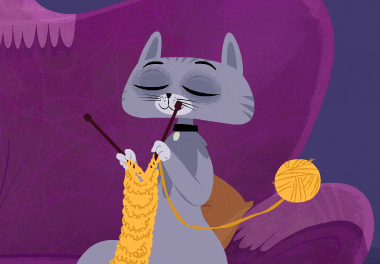 Cats Knitting GIF by Kitty Is Not A Cat - Find & Share on GIPHY