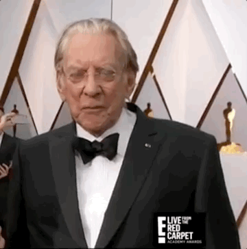 Donald Sutherland Oscars GIF by E! - Find & Share on GIPHY
