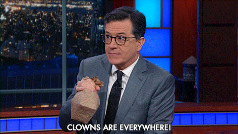 Stephen Colbert Clowns GIF by The Late Show With Stephen Colbert - Find ...