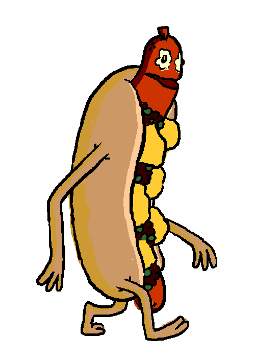 Hot Dog Monster Sticker by Rafa Rosa for iOS & Android | GIPHY