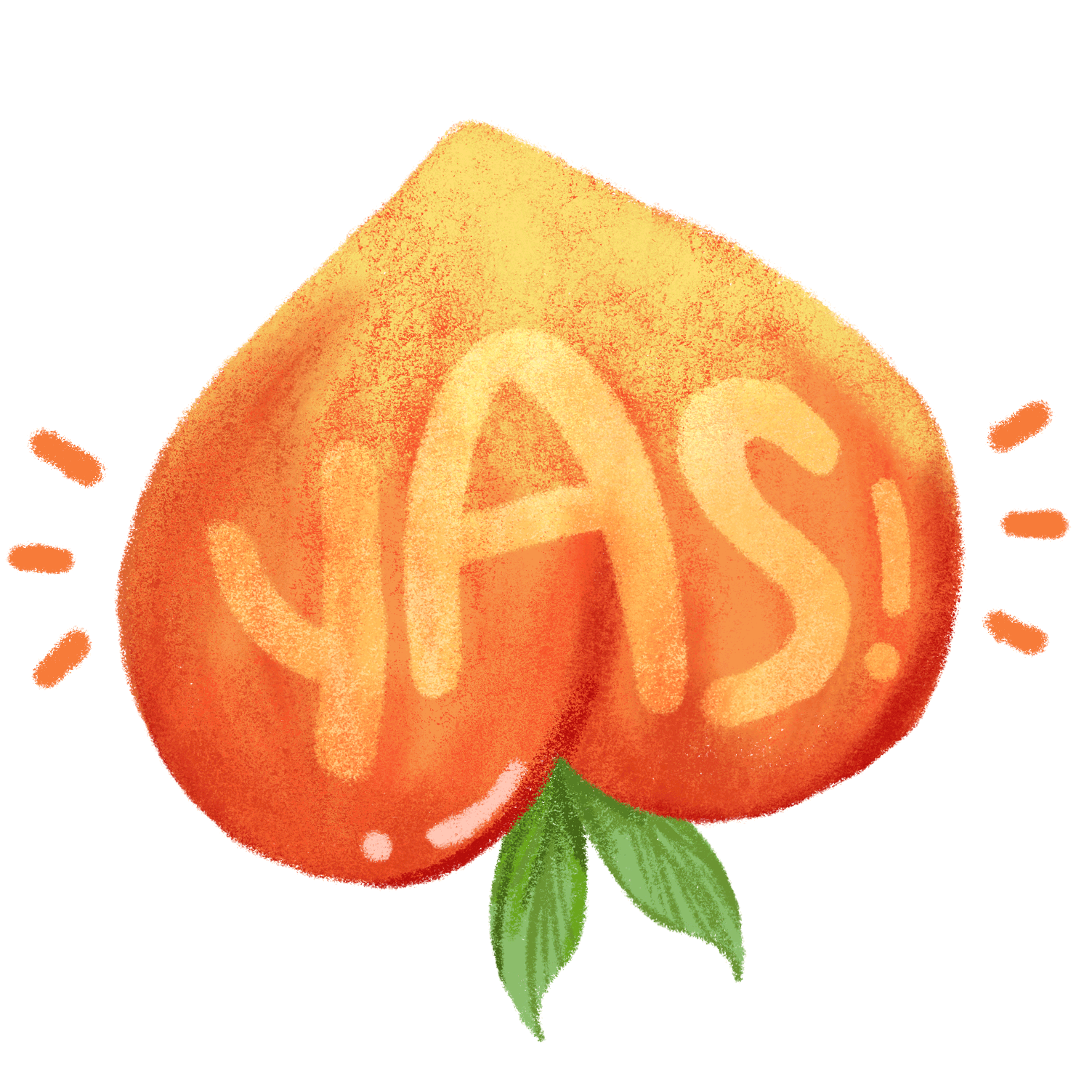 Peach Yes Sticker by momotardo for iOS & Android | GIPHY