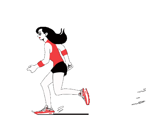 Girl Running Sticker by KIM JUNGYOUN for iOS & Android | GIPHY