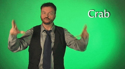 Sign Language Crab GIF by Sign with Robert - Find & Share on GIPHY