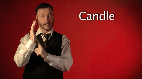Sign Language Candle GIF by Sign with Robert - Find & Share on GIPHY