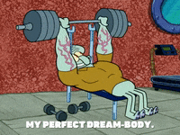 Spongebob Lifting Weights