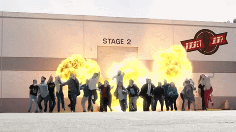 Jump Explosion GIF by RocketJump - Find & Share on GIPHY