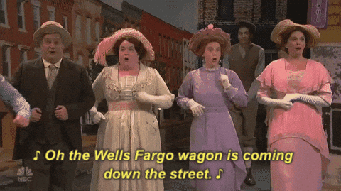 Oh The Wells Fargo Wagon Is Coming Down The Street GIFs - Get the best ...