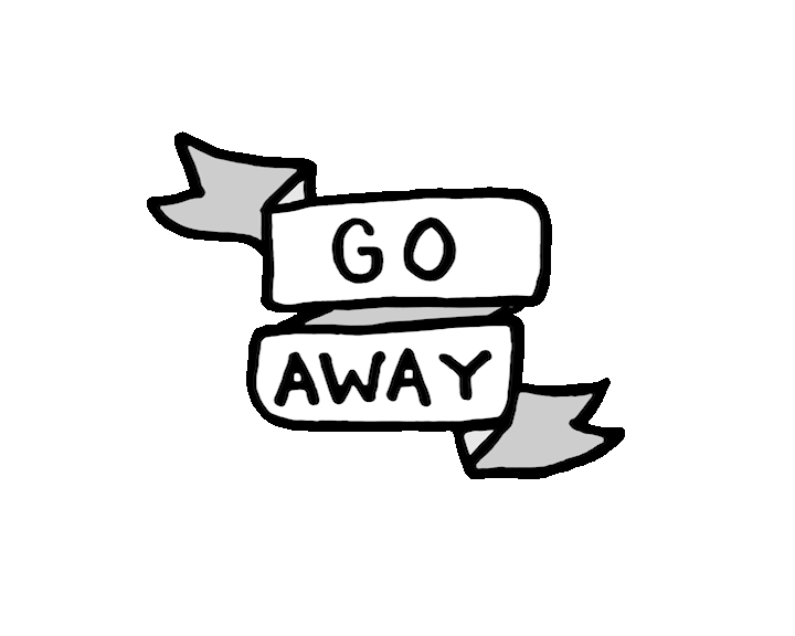Go Away No Sticker by Sam Leighton-Dore for iOS & Android | GIPHY