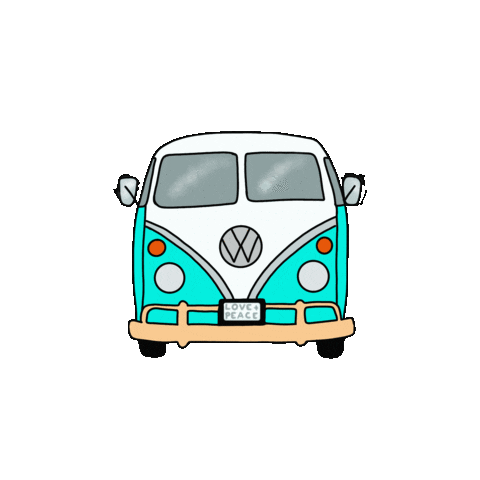 Camper Van Hippie Sticker for iOS & Android | GIPHY