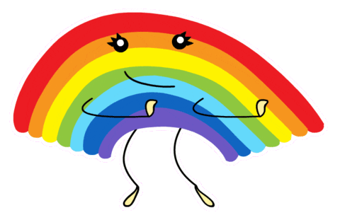 Dance Rainbow Sticker by La Vecina Rubia for iOS & Android | GIPHY
