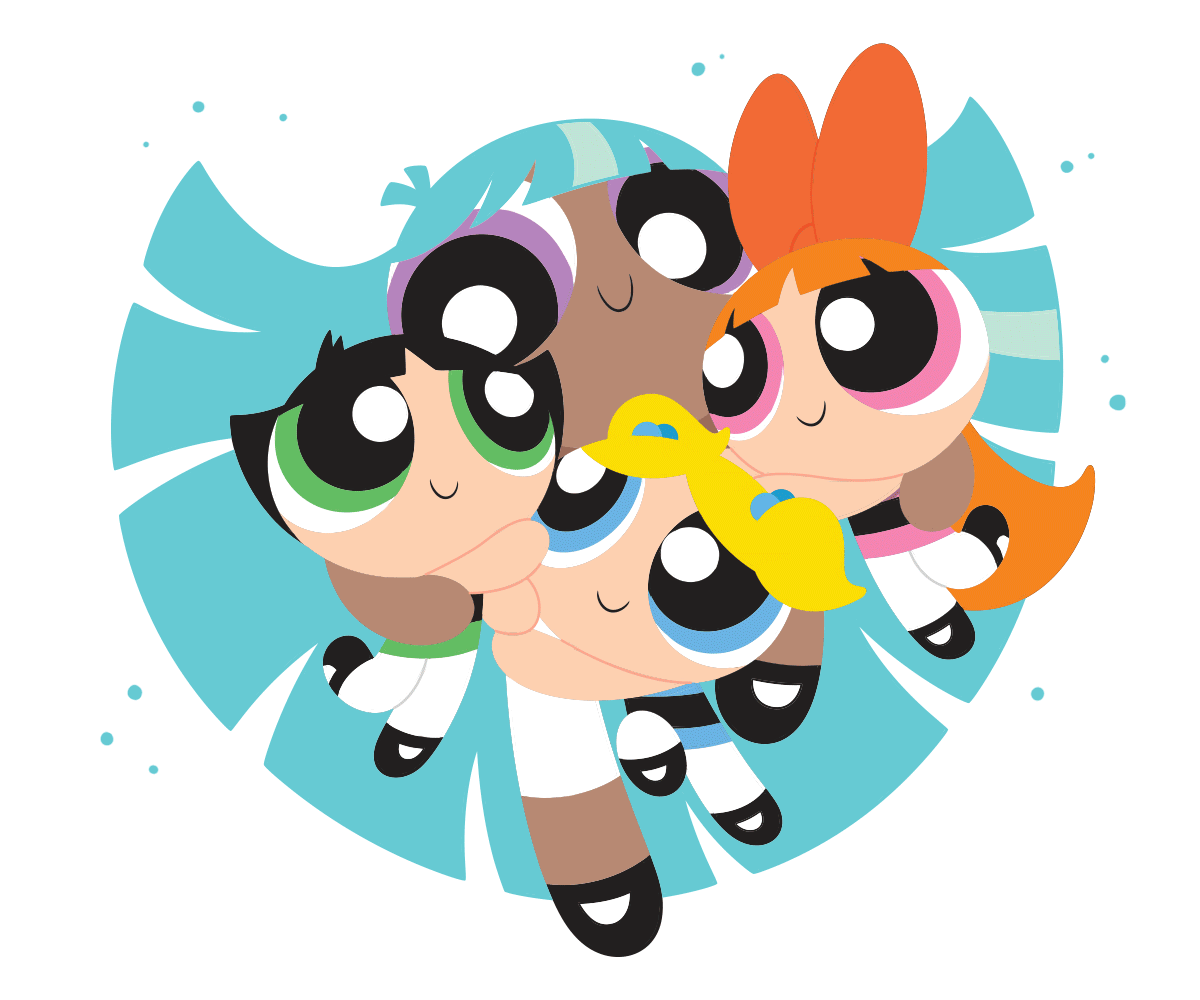 Powerpuff Girls Hug Sticker by Cartoon Network for iOS & Android | GIPHY