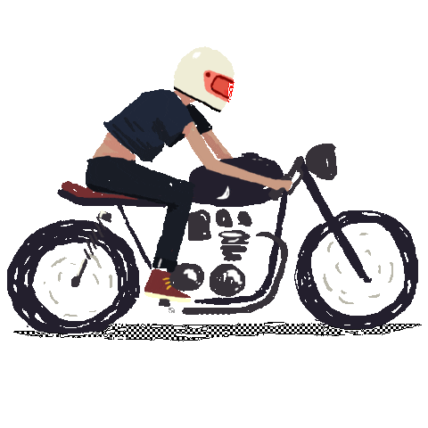 Motorcycle Cafe Racer Sticker by EVANREDBORJA for iOS & Android | GIPHY