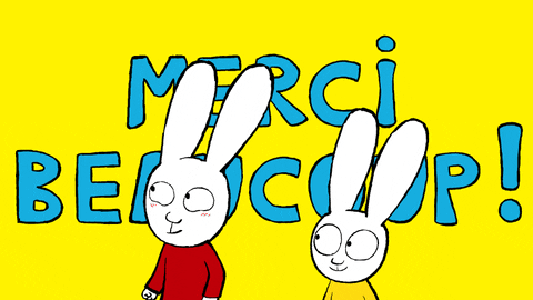 Merci Beaucoup GIF by Simon Super Rabbit - Find & Share on GIPHY