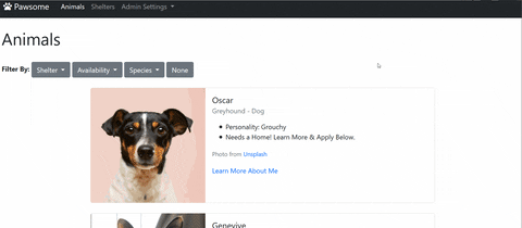 GitHub - alpacawool/Pawsome-Rescue: A web app that allows management of an Animal Rescue built ...