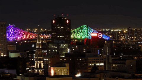 Pont Jacques Cartier Rainbow GIF by Moment Factory - Find & Share on GIPHY