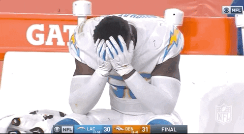 Sad Los Angeles Chargers GIF by NFL - Find & Share on GIPHY