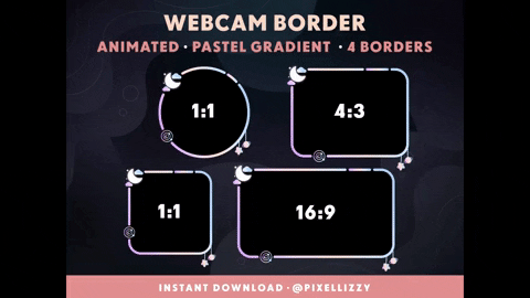 4 Webcam Borders animated "Moon" - PixelLizzy's Ko-fi Shop - Ko-fi ️ ...