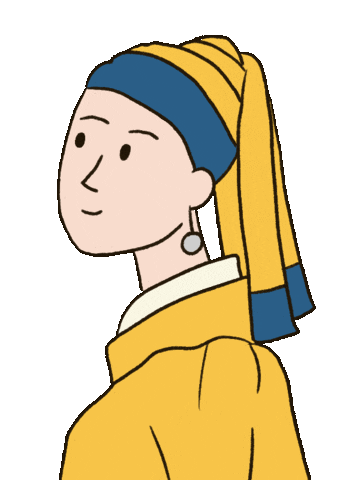 Girl With A Pearl Earring Smile Sticker by Carolynn for iOS & Android ...
