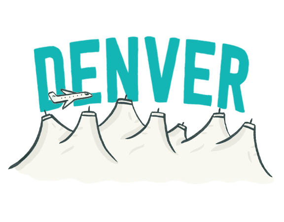 Denver Colorado Plane Sticker by Elise for iOS & Android | GIPHY