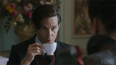 Sherlock Drinking Tea Gif