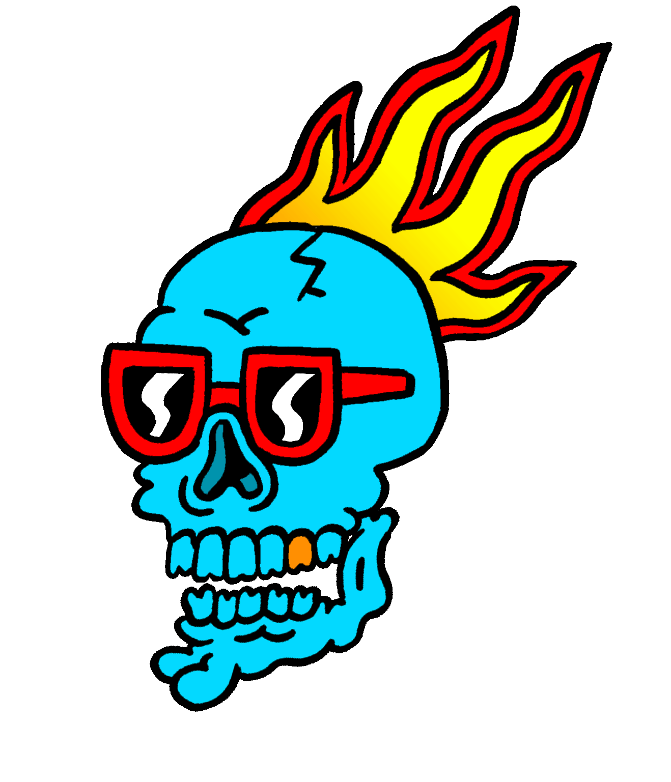 Fire Skull Sticker by Russell Taysom for iOS & Android | GIPHY