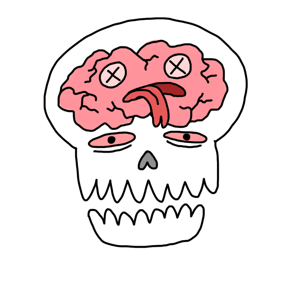 Tired Skull Sticker by TLBB for iOS & Android | GIPHY