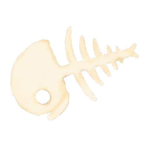 Fish Skeleton Sticker by Kev Lavery for iOS & Android | GIPHY