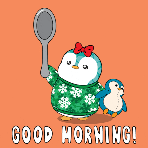 Good Morning Hello GIF by Pudgy Penguins - Find & Share on GIPHY