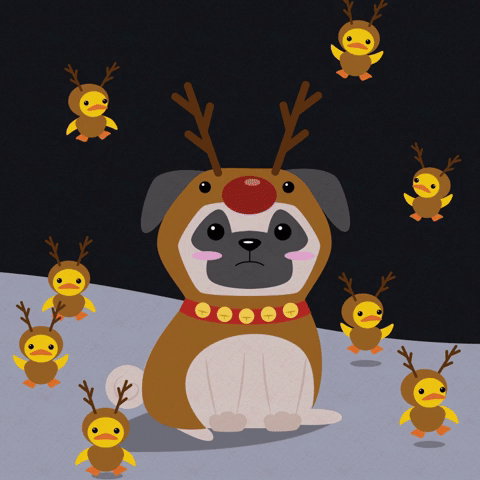 Pug Reindeer GIFs - Get the best GIF on GIPHY