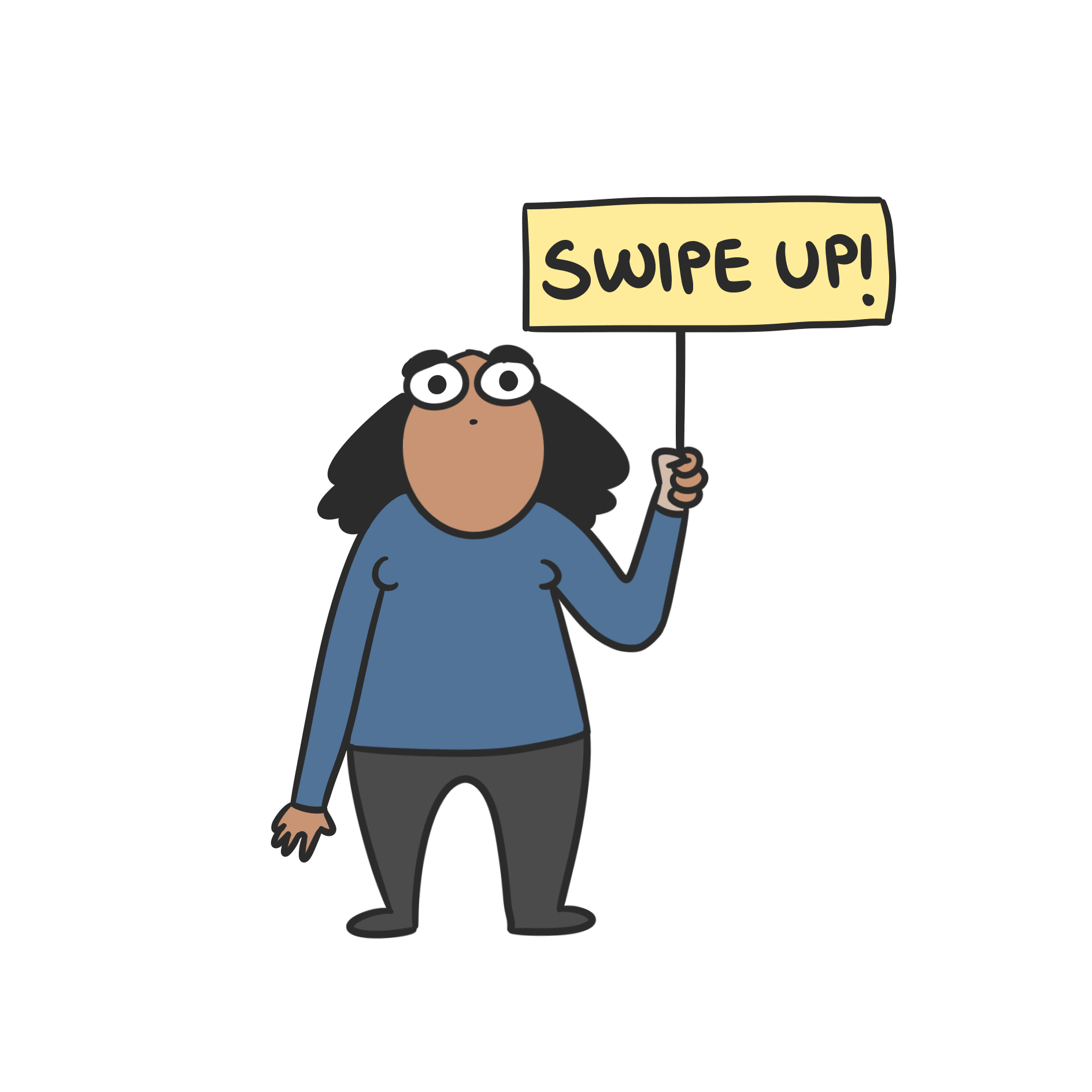 Swipe Up Sticker by goodbadcomics for iOS & Android | GIPHY