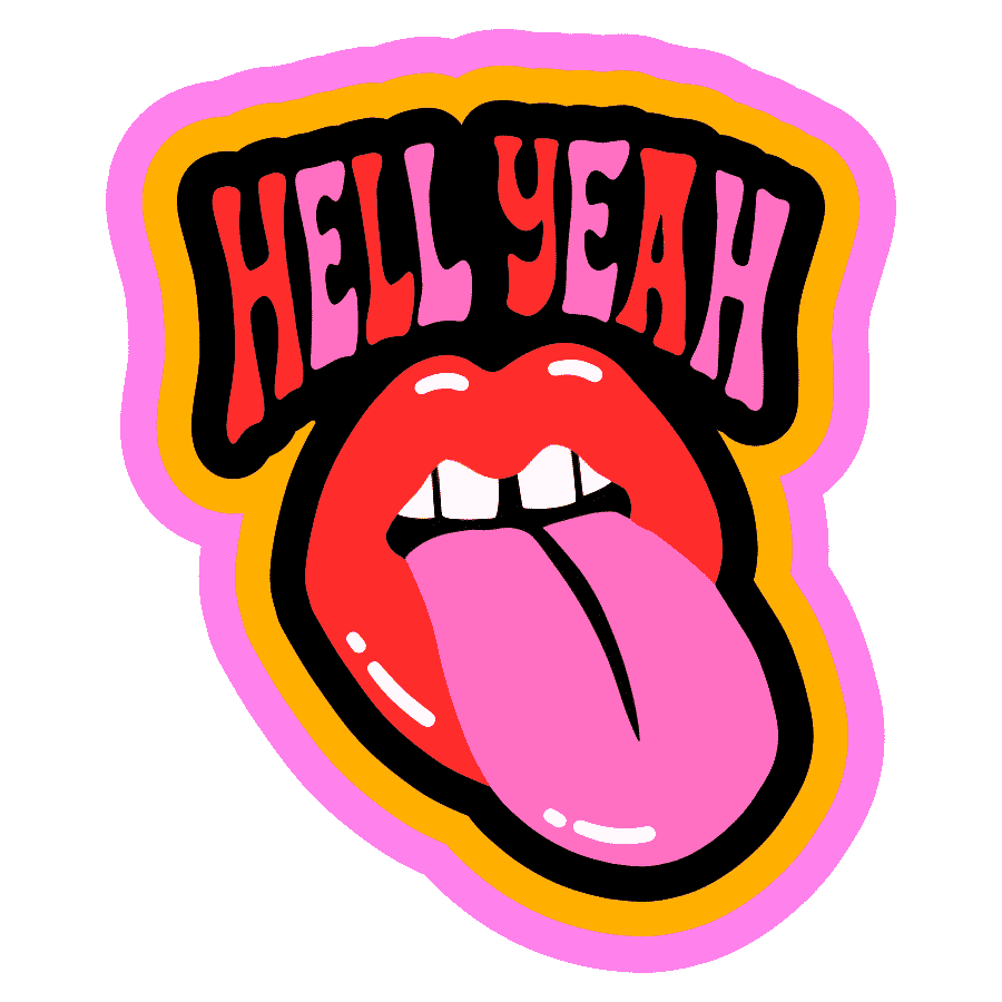 Hell Yeah Lips Sticker by Bananna Bones for iOS & Android | GIPHY