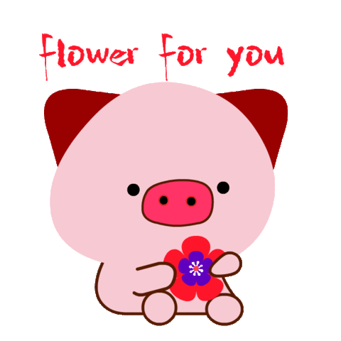 Flower Pig Sticker for iOS & Android | GIPHY