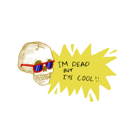 Tired Skull Sticker for iOS & Android | GIPHY