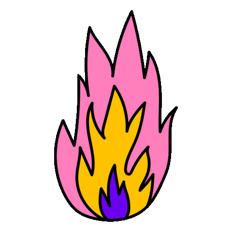 Pink Fire Sticker by Marcela Illustrates for iOS & Android | GIPHY