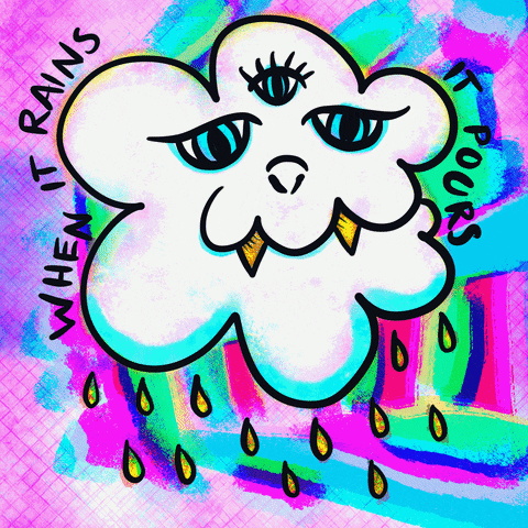 When It Rains It Pours Gold GIF by Empress Trash - Find & Share on GIPHY