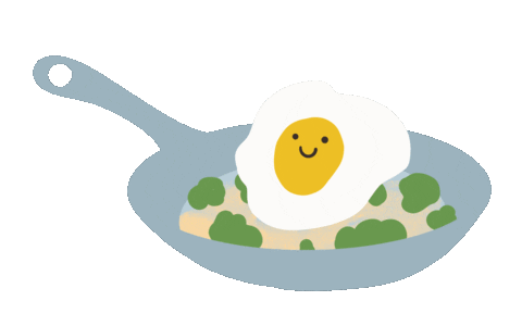 Fried Egg Cooking Sticker by yessiow for iOS & Android | GIPHY