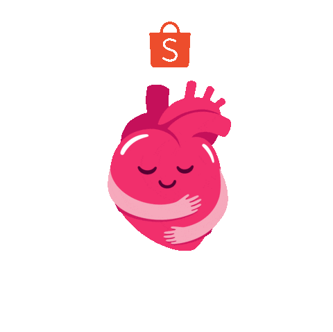 Happy Heart Sticker by Shopee for iOS & Android | GIPHY