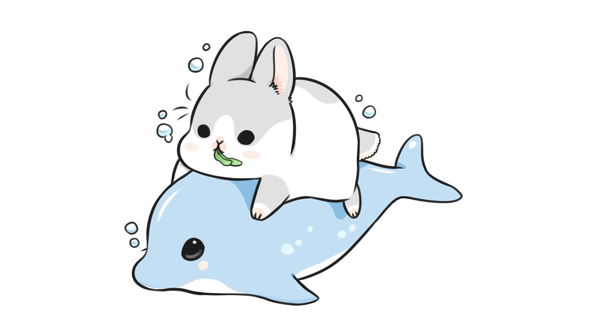 Rabbit Swimming Sticker for iOS & Android | GIPHY