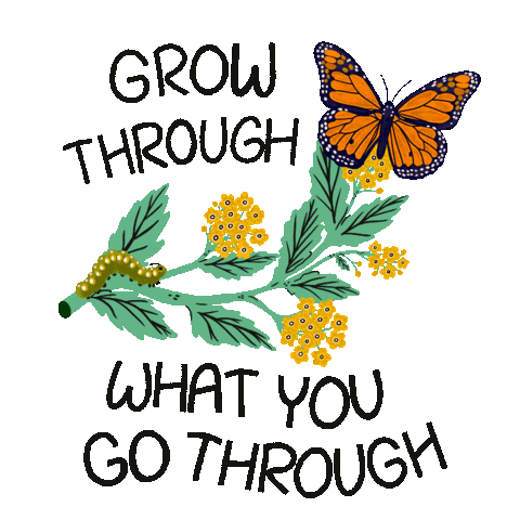 Butterfly Grow Through What You Go Through Sticker by Self-Care Is For ...