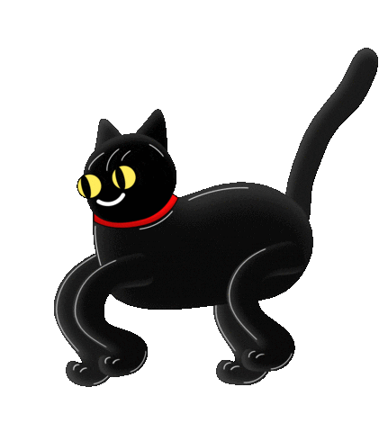 Happy Black Cat Sticker by Freudi for iOS & Android | GIPHY