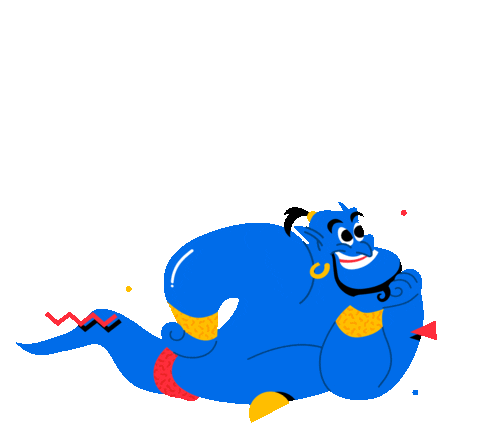 Aladdin Genie Throwback Sticker by Disney+ for iOS & Android | GIPHY