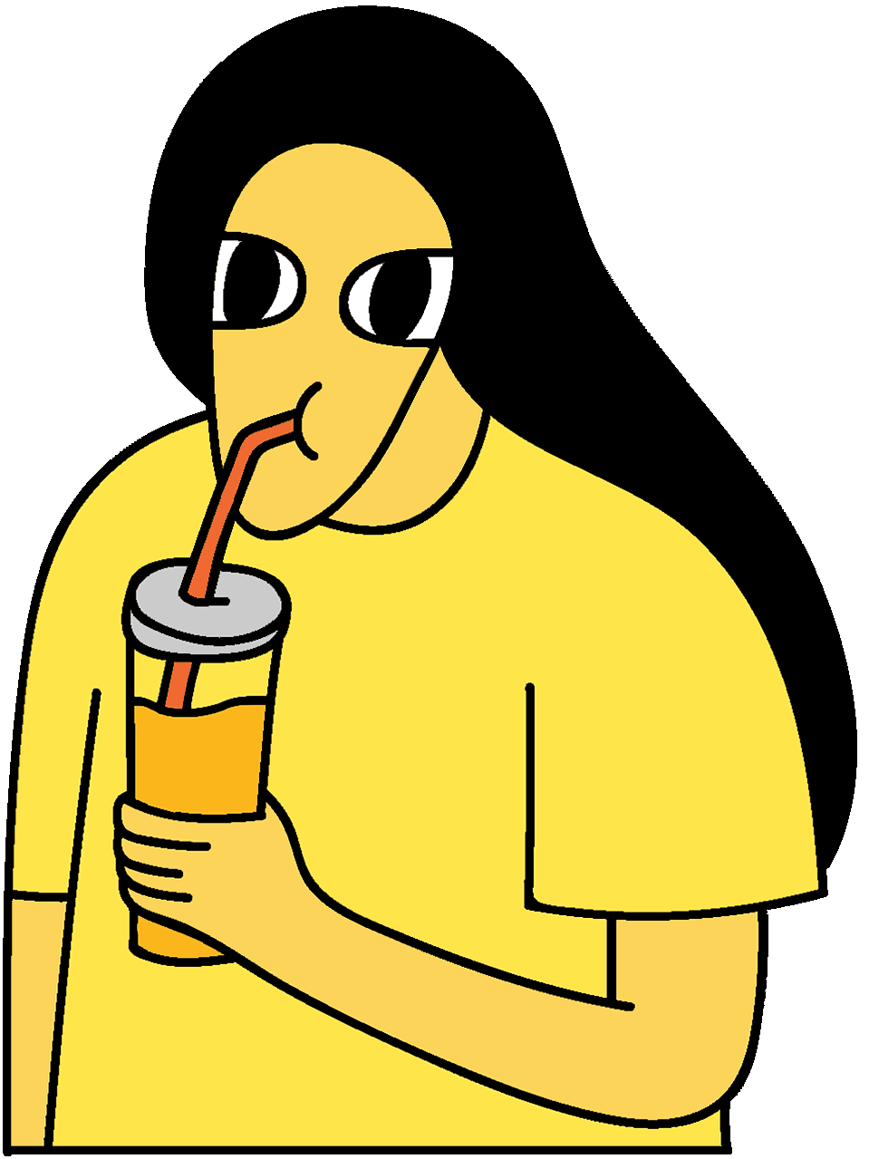 Girl Drinking Sticker by nicolezaridze for iOS & Android | GIPHY