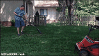 Flying Lawnmower Gorilla Gif