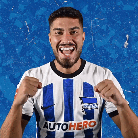 Happy Suat Serdar GIF by Hertha BSC - Find & Share on GIPHY
