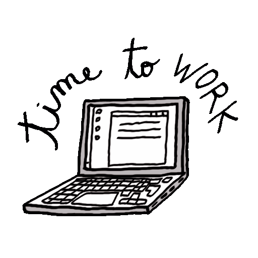 Time To Work Sticker by RainToMe for iOS & Android | GIPHY