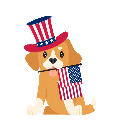 American Flag Dog Clipart