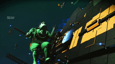 Space Shrek climbing into your timeline : NoMansSkyTheGame