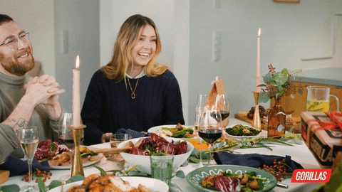 Happy Dinner Party GIF by Gorillas - Find & Share on GIPHY