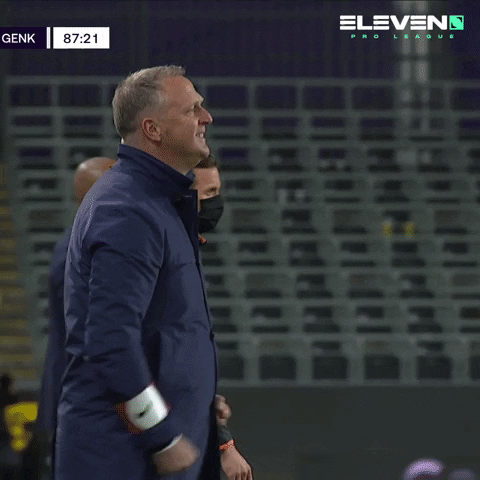 Coach Celebrating GIF by ElevenSportsBE - Find & Share on GIPHY