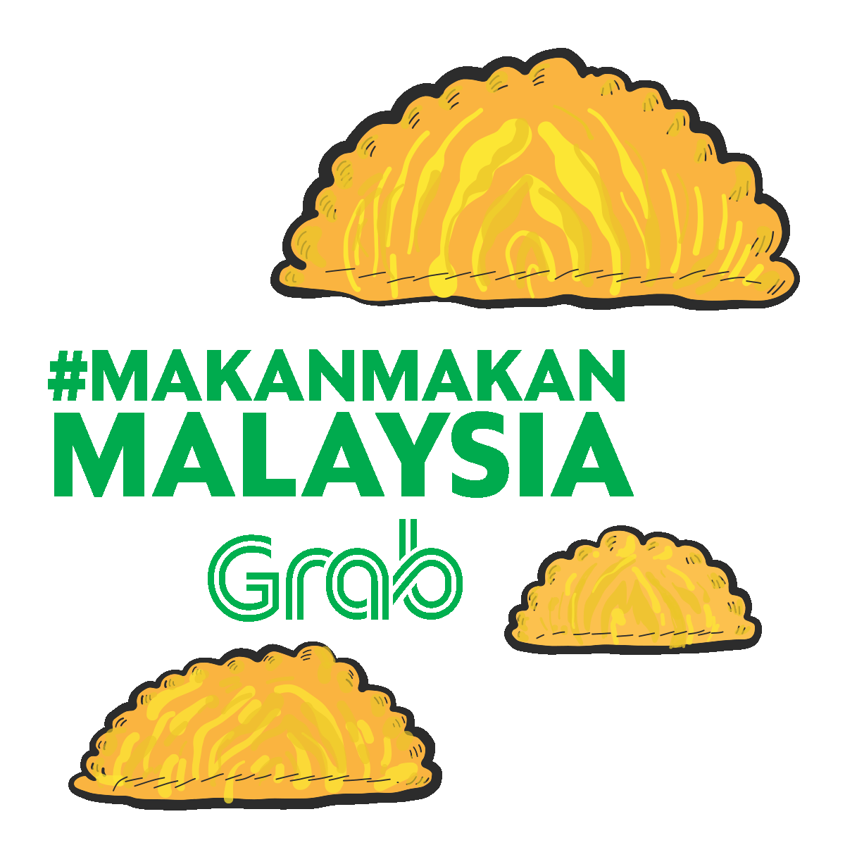 Grab Karipap Sticker by GrabFoodMY for iOS & Android | GIPHY